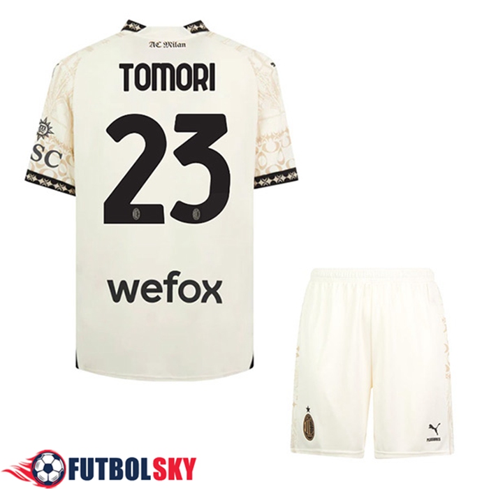 Comprar Camisetas AC Milan (TOMORI #23) Ninos 2023/2024 Fourth Blanco ...