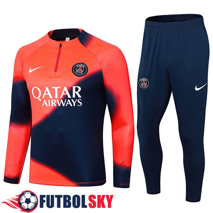 Comprar Chandal Equipos De Futbol PSG Naranja/Azul 2024/2025 Sala Oficiales